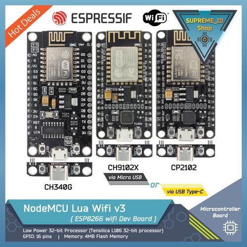 Jual NodeMCU Lua Microcontroller ESP8266 Wifi Wireless IoT Control Dev Board | v.3 - CH340 / OEM ...