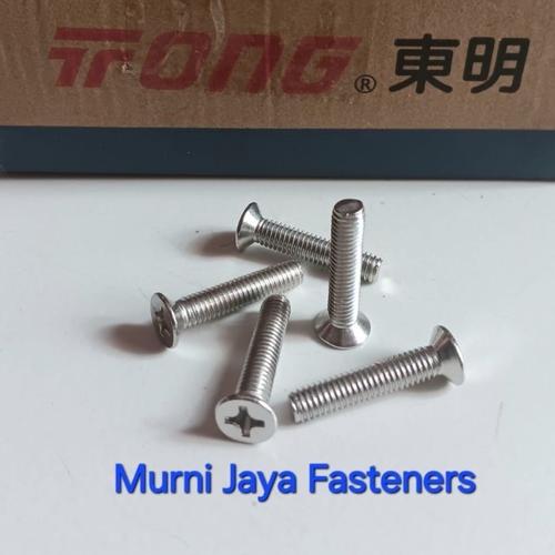 Jual BAUT JF STAINLESS M3x10 / FLAT HEAD MACHINE SCREW M3x10 / VERSENG ...