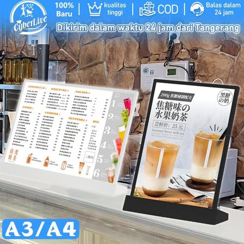 Jual Display Menu Led Stand Akrilik Lampu Menu Board Akrilik Display ...
