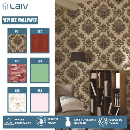 Jual LAIV Wallpaper Dinding Vinyl New Bee Series Motif Honeycomb Batu ...