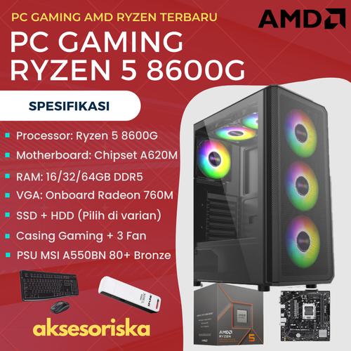 Jual PC Rakitan Gaming Komputer Rakitan AMD Ryzen 5 8600G DDR5 - 16GB ...