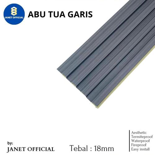 Jual Termurah !!! WPC Wall Panel WARNA ABU TUA GARIS 3 meter 300cm X ...