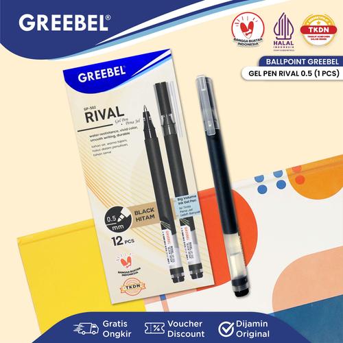 Promo GREEBEL GEL PEN GP-502 RIVAL 0.5 (1 PCS) /Pen/Pulpen/gel pen utk atk kantor - Jakarta ...