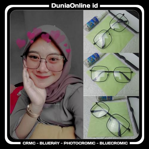 Promo Kacanata Kotak Frame Besar full Besi Lensa untuk Mata Normal ...