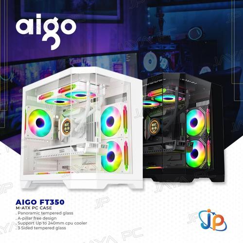 Promo darkFlash Aigo FT350 M-ATX PC CPU Case - Tempered Glass Casing - Hitam Cicil 0% 3x ...