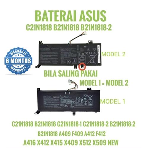 Jual Battery baterai Asus VivoBook A412 A412D B21N1818-2 A412F C21N1818 - C21N1818 - Kota ...