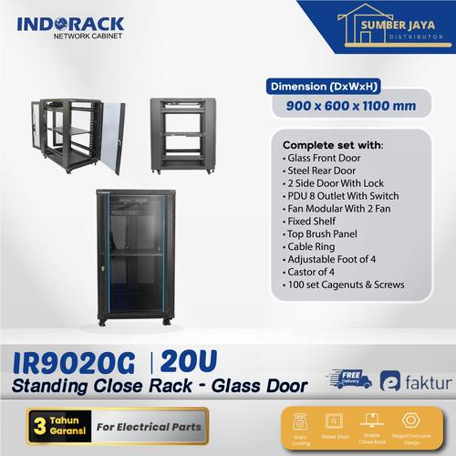 Jual Close Rack 20U IR9020G Glass Door - Rack Server Indorack - Kota ...