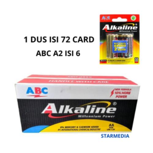 Jual 1 DUS Baterai ABC Alkaline A2 AA 4+2 / Baterai jam A2 ( 1 DUS ISI ...