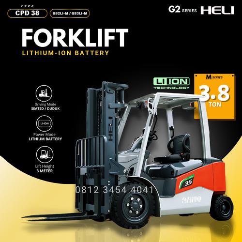 Jual Forklift Heli 3.8 Ton 3800kg 3 Meter / Lithium Battery CPD38 - M ...