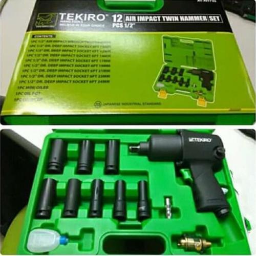 Jual ** Tekiro Air Impact wrench 1/2" Set 12 pcs Impact 1/2in alat buka ...