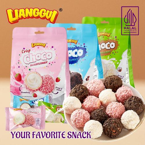 Jual Lianggul Wafer Bulat Salut Coklat Rasa Choco Milk Strawberry ...