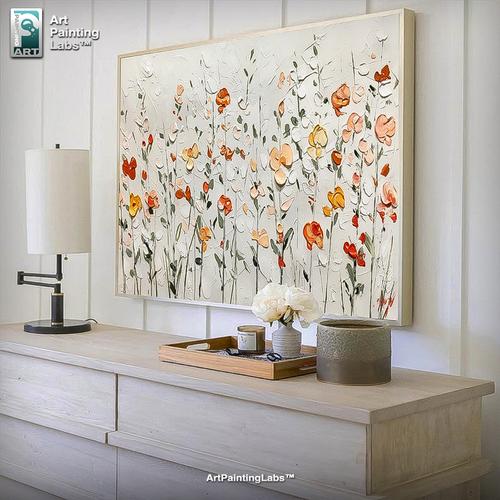 Jual Lukisan kanvas bunga texture Hiasan dinding ruangan minimalis ...