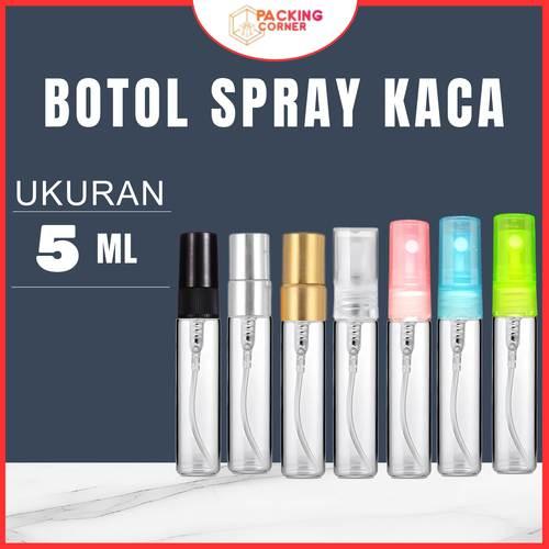 Jual Botol Spray Vial Kaca 5ML Bening Hitam Pink Biru Hijau Gold Silver ...