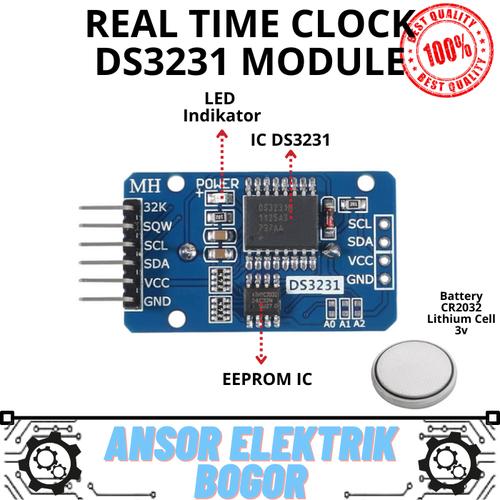 Jual Real Time Clock RTC DS3231 Seri SN Real Time Clock I2C + Battery ...
