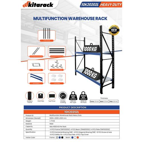 Jual 10K2020 Starter Rak Gudang Frame Biru 2000 x 600 x 2000 1Ton/Layer ...