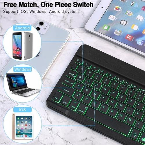 Jual Keyboard Bluetooth Backlight Led RGB Wireless Keyboard Silent ...