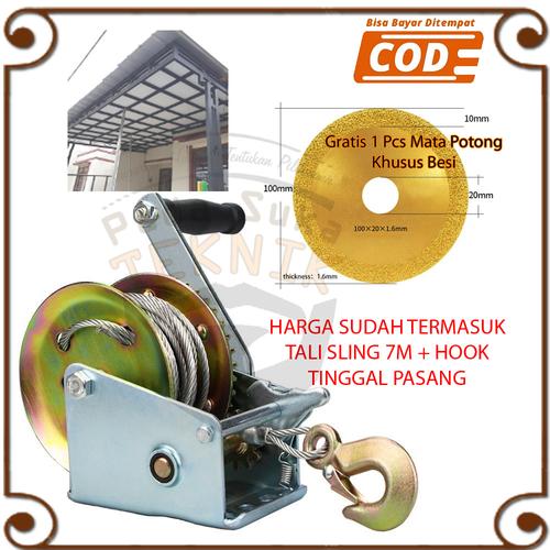 Jual Katrol Lengkap Hand Winch Kanopi Buka Tutup Baja Ringan Roover ...