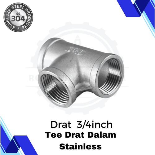Jual Tee Drat Stainless 304 3/4" / Tee Drat Dalam Stainless class 150 3 ...