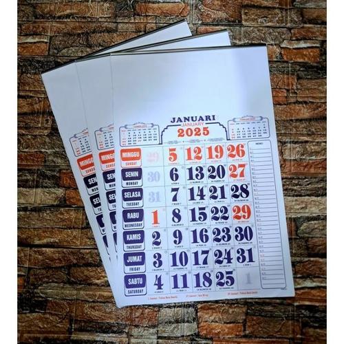 Jual New Kalender Kerja Kecil Umum [ Bo ] Angka Biru 2025 Kertas HVS ...