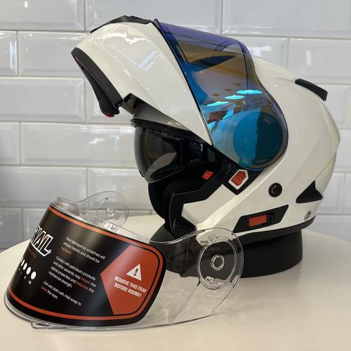 Jual Helm Touring Modular M1 White Visor Blue - L - Jakarta Pusat ...