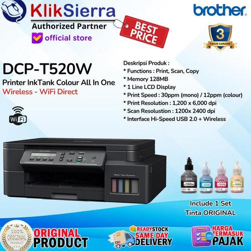 Jual BROTHER DCP-T520W Printer Ink Tank Colour AIO Multifunction T520 ...