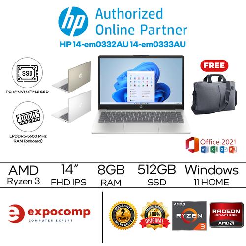 Promo Hewlett Packard HP 14-em0332AU 14-em0333AU AMD RYZEN 3-7320U 8GB ...
