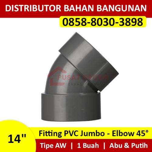 Jual Elbow 45° PVC 14 Inch AW Knee Pipa 45° 14" AW Fitting PVC ...