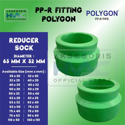 Promo Fitting PPR Polygon Reducer Sock Diameter 63 mm x 32 mm Sambungan ...