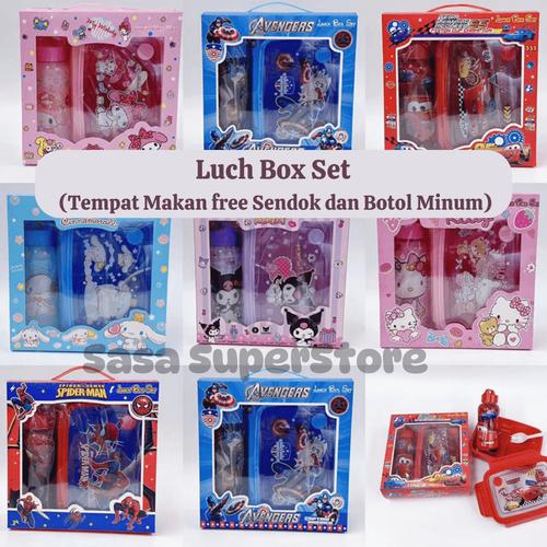 Jual SASA BEBE | LUNCH BOX SET ANAK | SET KOTAK MAKAN 3 SEKAT DAN BOTOL MINUM ANAK 350ML SANRIO ...