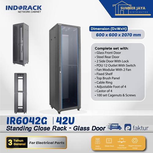 Promo Close Rack 42U IR6042G Glass Door - Rack Server Indorack - Kota ...
