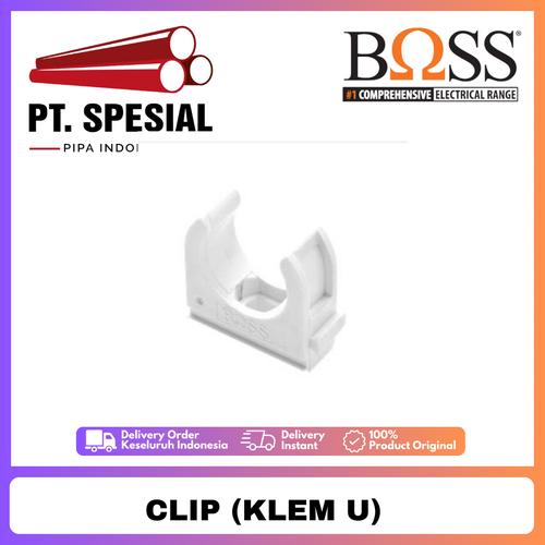 Jual Clip Model U 20-25mm/ Klem Pipa Conduit / Clip Pipa Putih Boss ...