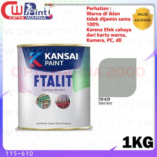 Jual FTALIT Cat Minyak Pelapis Besi Kayu Kansai 115 - 610 Stone Grey ...