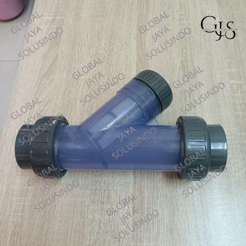 Jual Y Strainer PVC Clear 4" inch Socket Y Strainer PVC Double Union ...
