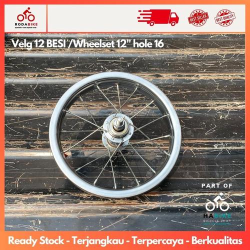 Jual Velg Sepeda Jadi 12 Besi Depan/Belakang Wheelset Besi Sepeda 12 ...