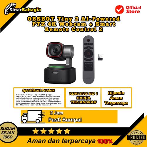 Jual OBSBOT Tiny 2 AI-Powered PTZ 4K Webcam + Smart Remote Control 2 ...