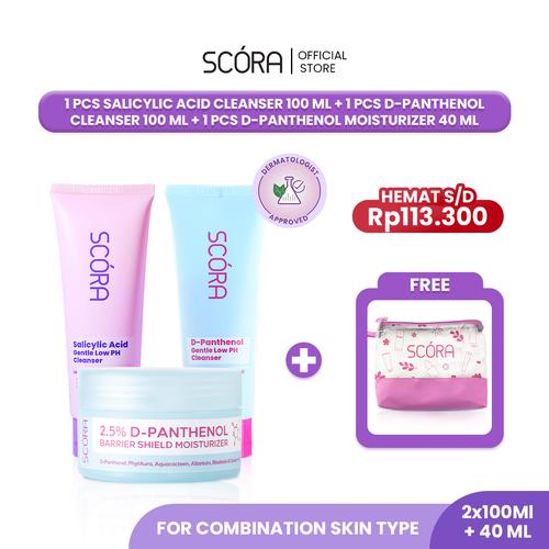 Promo [FREE POUCH] SCORA D-Panthenol Gentle Low pH Cleanser + SCORA 1% ...