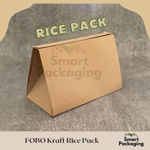 Jual [ISI 50 PCS] FOBO Kraft Paper Rice Pack / Kertas Bungkus Nasi ...