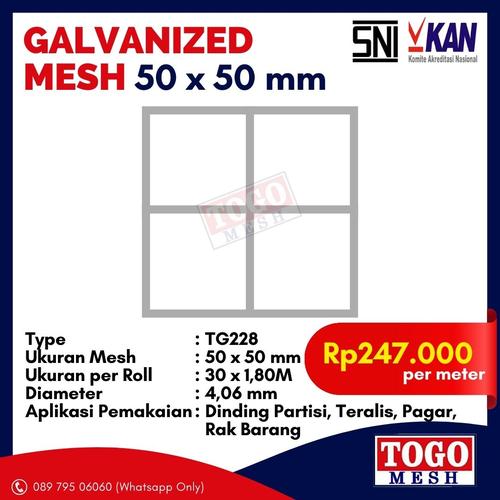 Jual Kawat Mesh Galvanis Type 228 Uk kotak 50 x 50 mm 5 x 5 cm - Kota ...