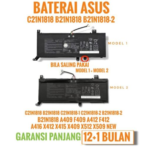 Jual Battery baterai Asus VivoBook A412 A412D B21N1818-2 A412F C21N1818 - B21N1818 1T - Kota ...