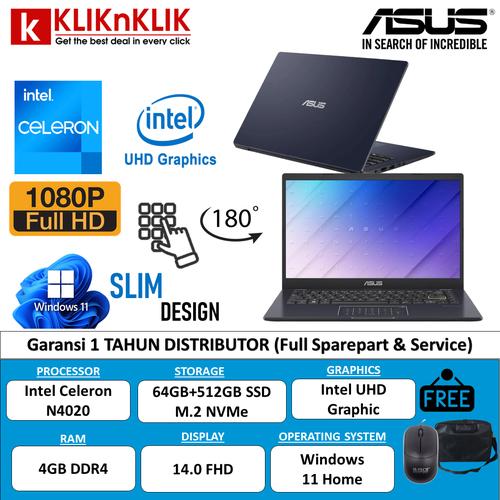 Jual Laptop Asus Vivobook L410MA Intel N4020 4GB 64GB+256GB FHD BL ...