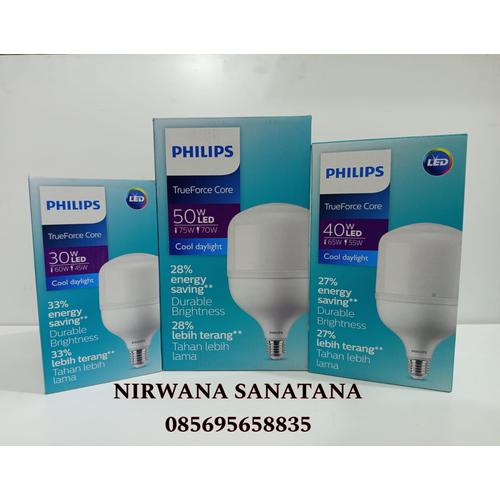 Jual Lampu Philips LED TForce 30Watt 40Watt 50Watt E27 6500K Cool ...