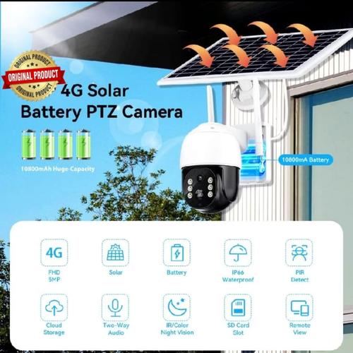 Jual IP Camera Solar Panel 4G ICSEE 8MP, PTZ 4 LED & 2 IR Simcard 4G ...