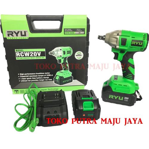 Jual ** MESIN CORDLESS IMPACT WRENCH RCW 20 VOLT RYU ALAT PEMBUKA BAUT ...