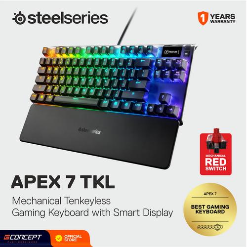 Promo Steelseries Apex 7 RGB TKL Compact Mechanical Gaming Keyboard OLED Smart Display Magnetic ...