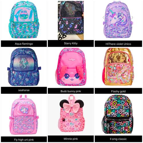 Jual Smiggle Backpack Starry Kitty Aqua Flamingo, Violet Uni I Love ...