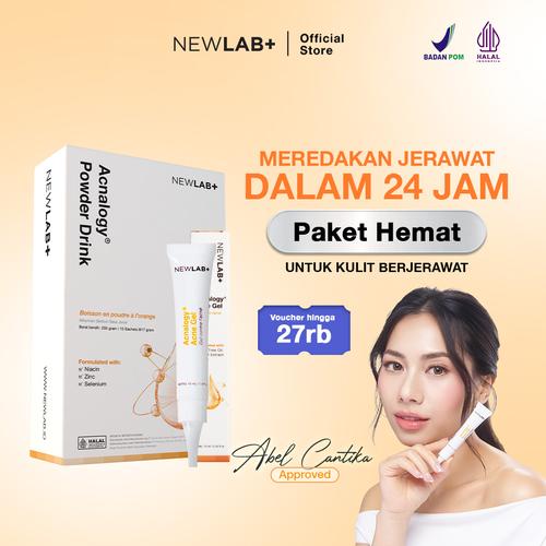 Promo NEWLAB Bundling 1 Box Acnalogy Powder Drink & 1 Botol Acnalogy ...