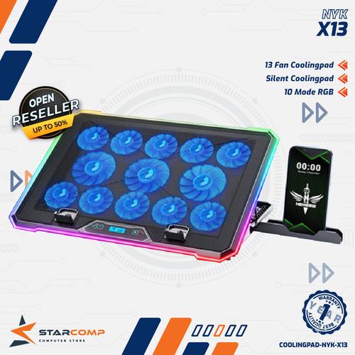 Jual NYK Nemesis Coolingpad SNOWBREEZE X13 RGB with Digital Display 13 ...