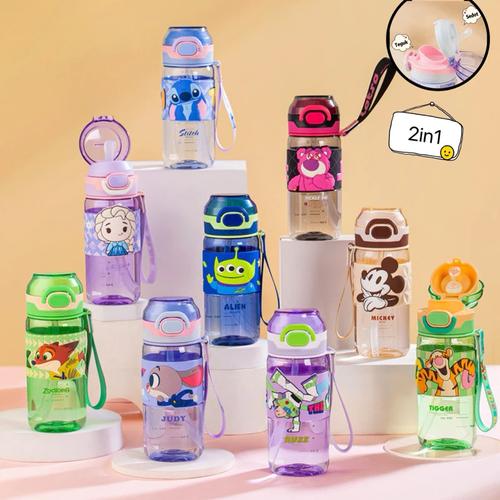 Jual [BYD60] Botol Minum Anak 2in1 Sedot & Teguk 450ml Tritan Material Mickey Elsa Maruko Toy ...