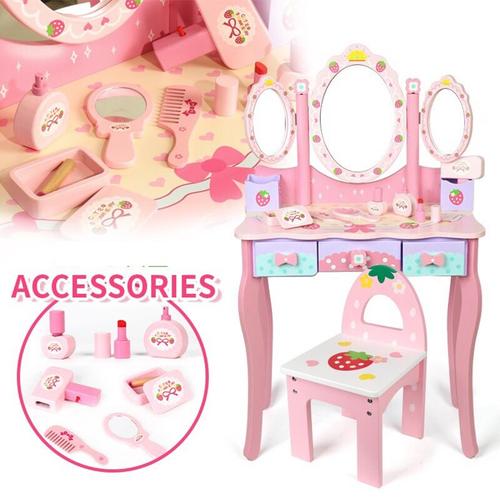 Jual Wooden toys meja rias cinderella mainan anak perempuan mainan make ...