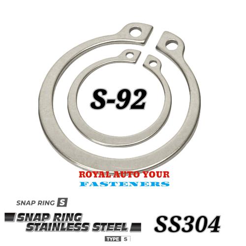 Jual SS304 SNAP RING STAINLESS S92 EXTERNAL CIRCLIP - SNAPRING AS 92MM ...